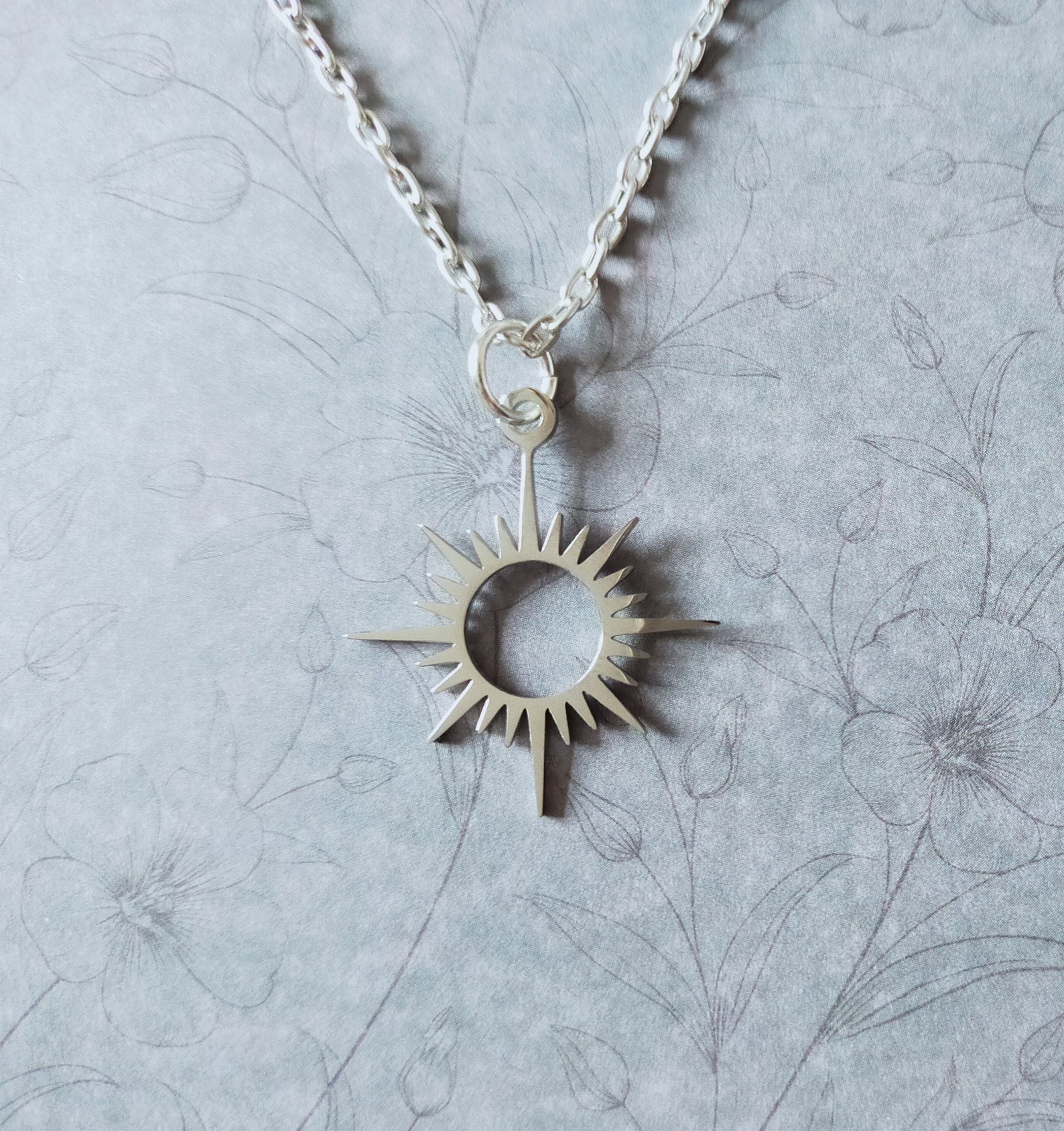 Solar Eclipse Emblem Stainless Steel Pendant on a Silver - Etsy