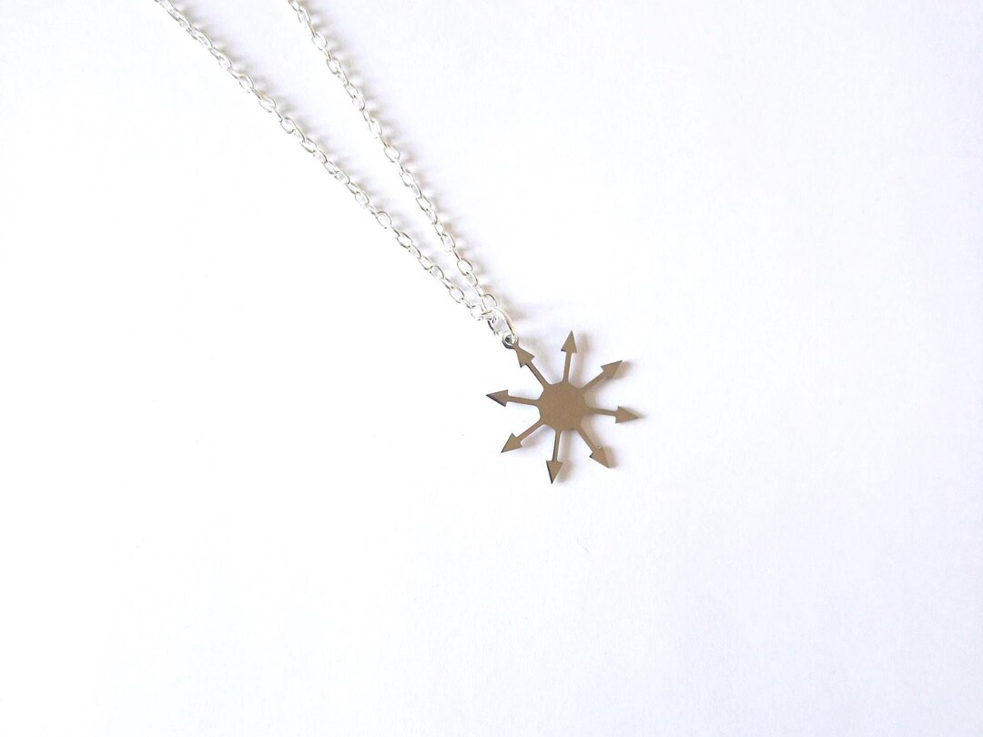 Star of Chaos Stainless Steel Symbol on an 18 Inch Silver Plated ...