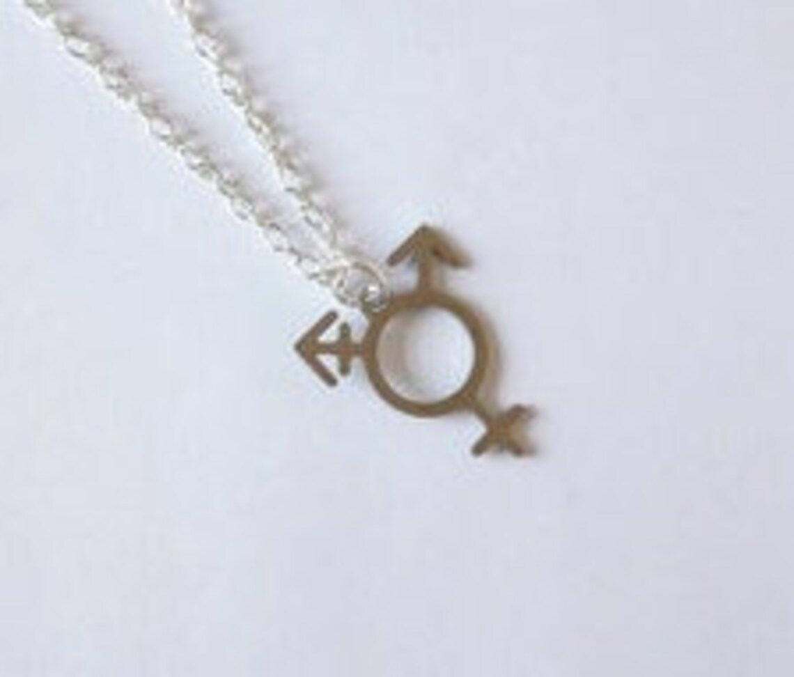 Transgender Pride Stainless Steel Pendant With Silver Plated Necklace ...