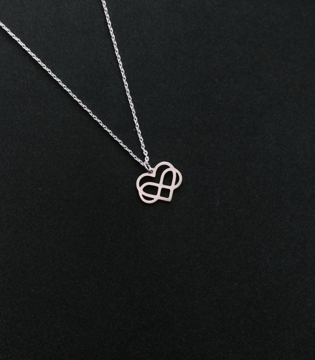 Polyamory Symbol Stainless Steel Pendant With Silver Plated 18 Inch ...