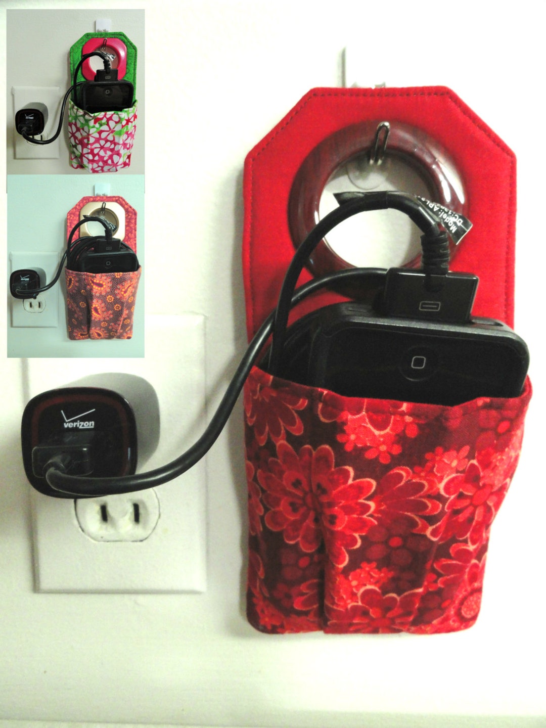 Cell Phone Charging Pouch Wall Charging Pocket - Etsy