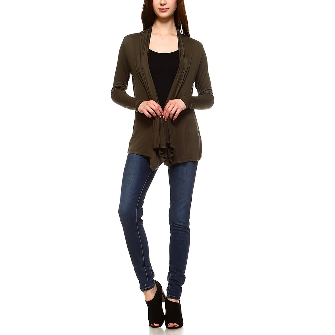Women's Lightweight Casual Rayon Open Cardigan With Asymmetrical Hem - Etsy