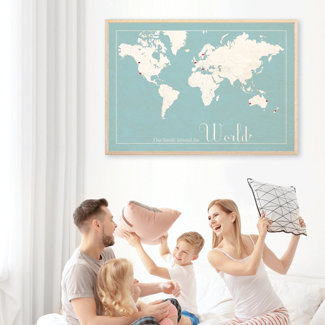 Custom PLACES WE LOVE World Map for Home Home World Map - Etsy