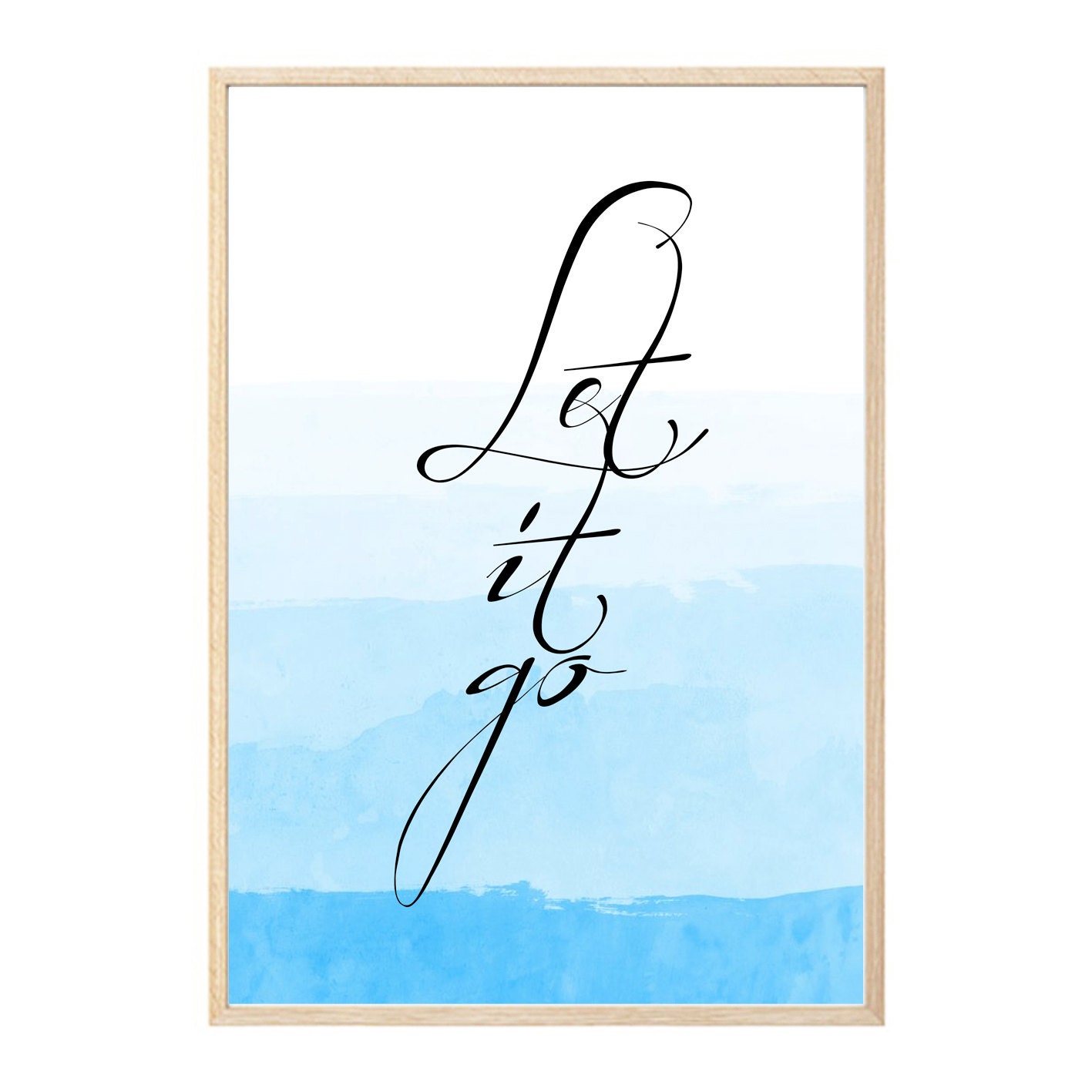 LET IT GO, Typography, Black White Art, Minimalist Poster, Abstract Art ...