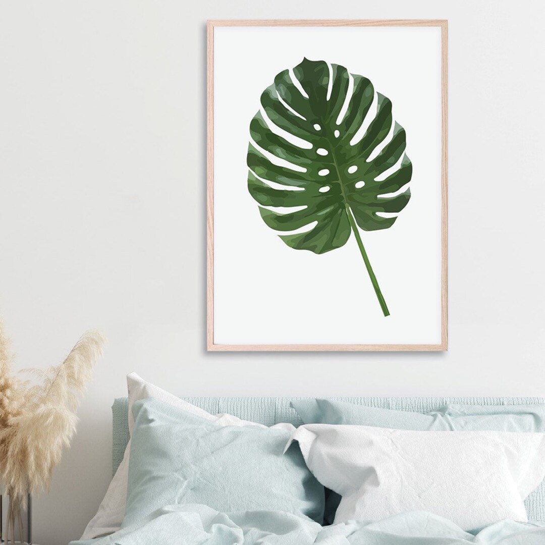 Monstera Leaf Botanical Wall Art Monstera Wall Print Plant Print