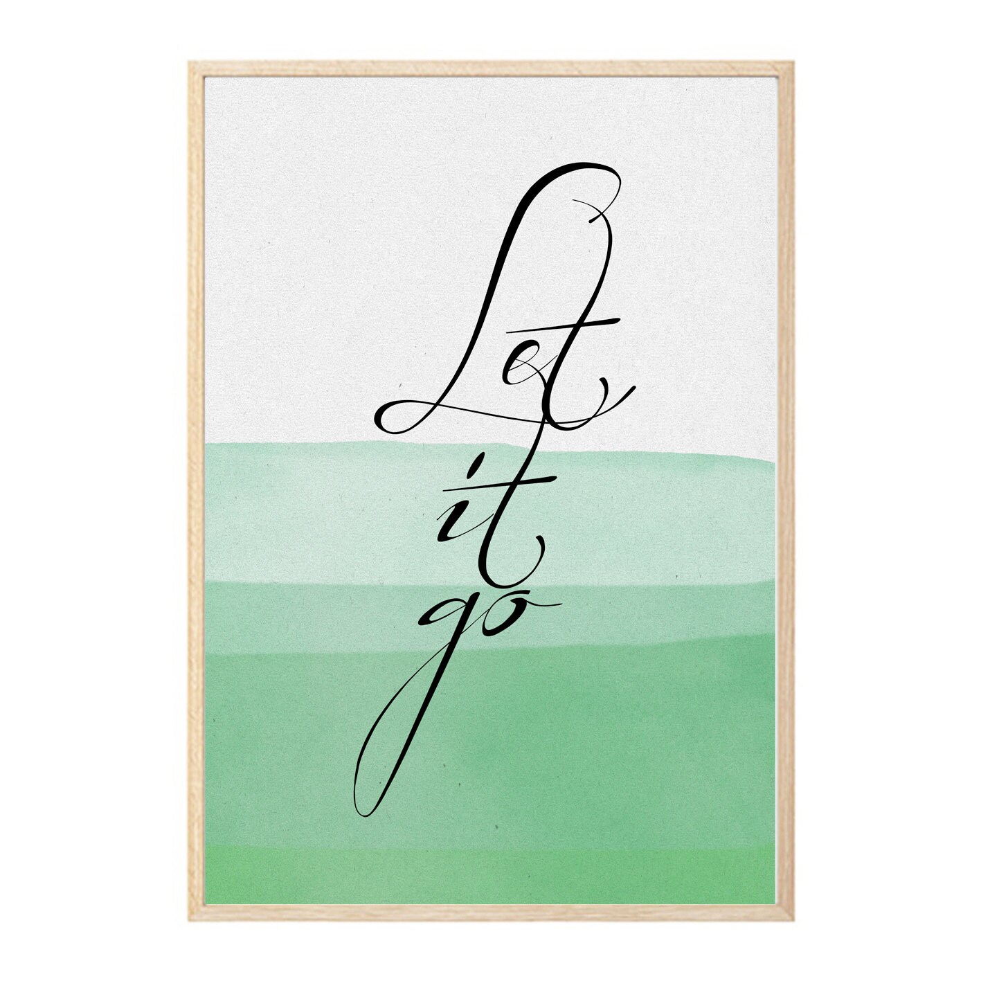 LET IT GO, Typography, Black White Art, Minimalist Poster, Abstract Art ...