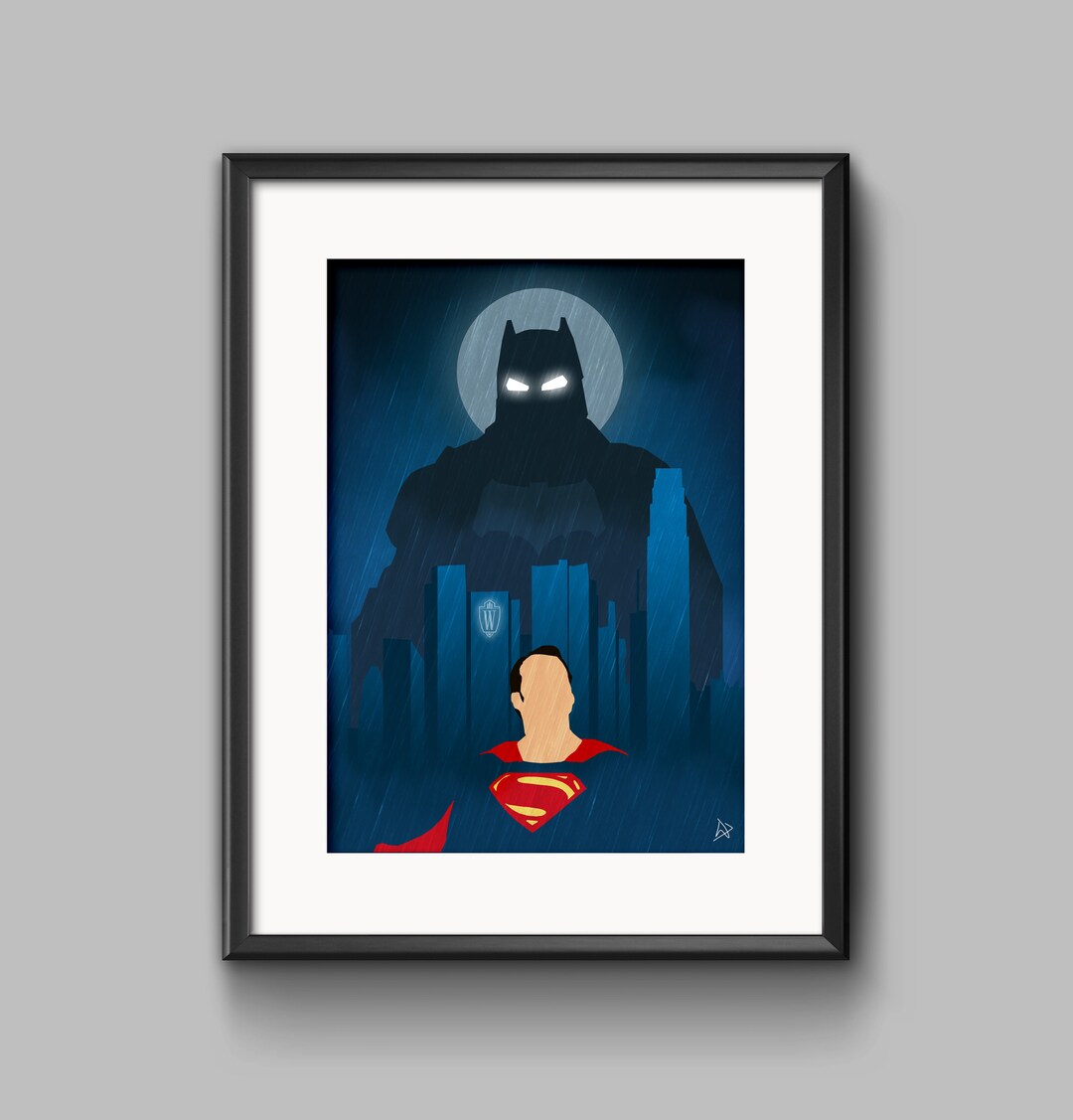Man V God, Black V Blue - Minimalist Print (A2) - Etsy