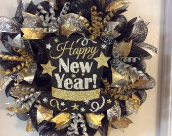 New years wreath | Etsy