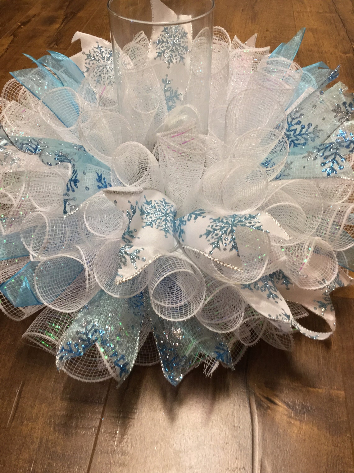 Snowflake Centerpiece Winter Centerpiece Christmas Candle - Etsy