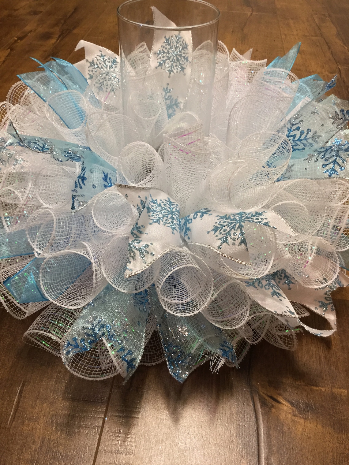 Snowflake Centerpiece Winter Centerpiece Christmas Candle - Etsy