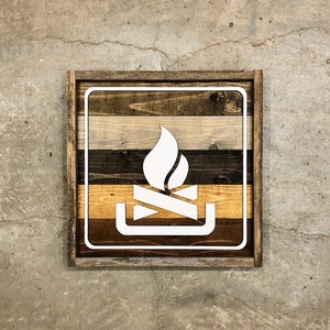 Rustic Camp Fire Sign. Parks and Recreational Sign. US Forest Sign ...