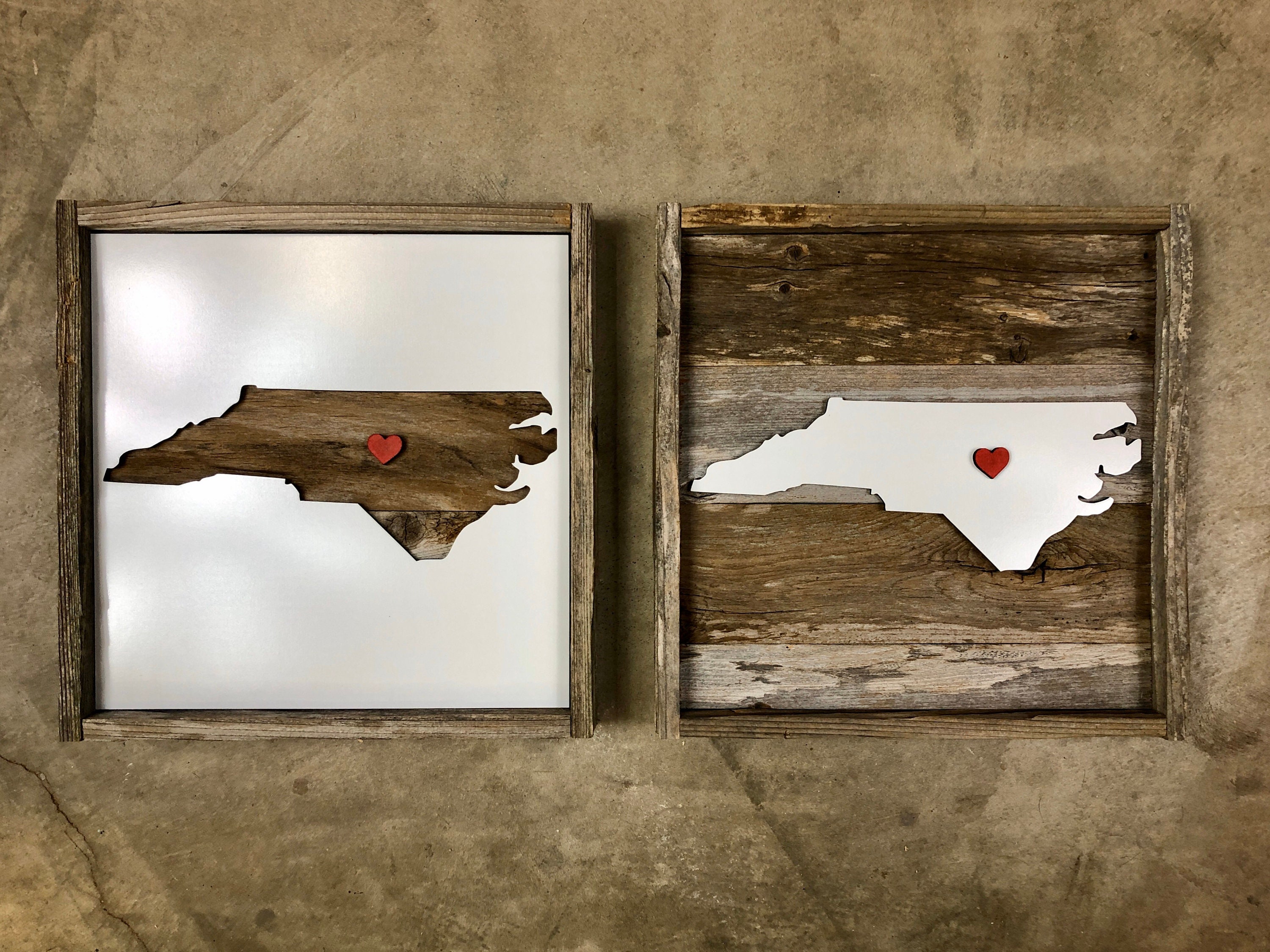 Rustic North Carolina State Shape. Reclaimed Wood Wall Art. | Etsy