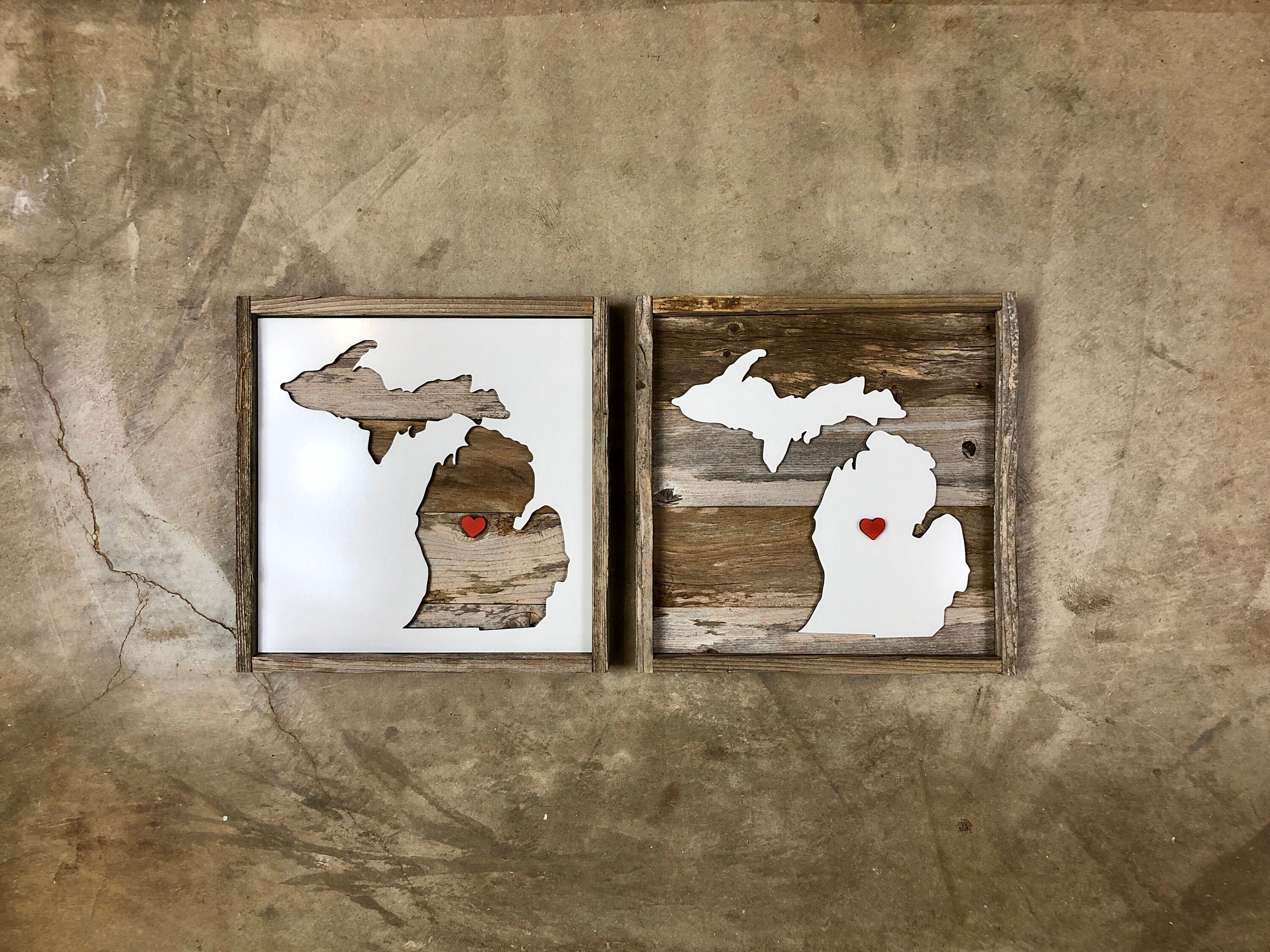 Rustic Michigan State Shape. Reclaimed Wood Wall Art. Wall | Etsy