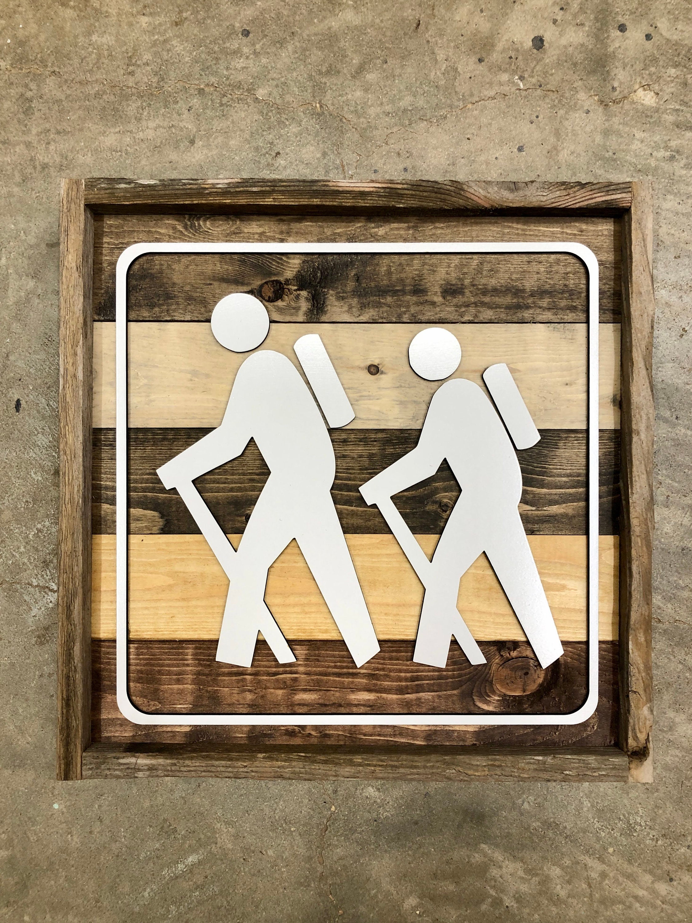 Rustic Hiking Sign. Parks and Recreational Sign. US Forest | Etsy