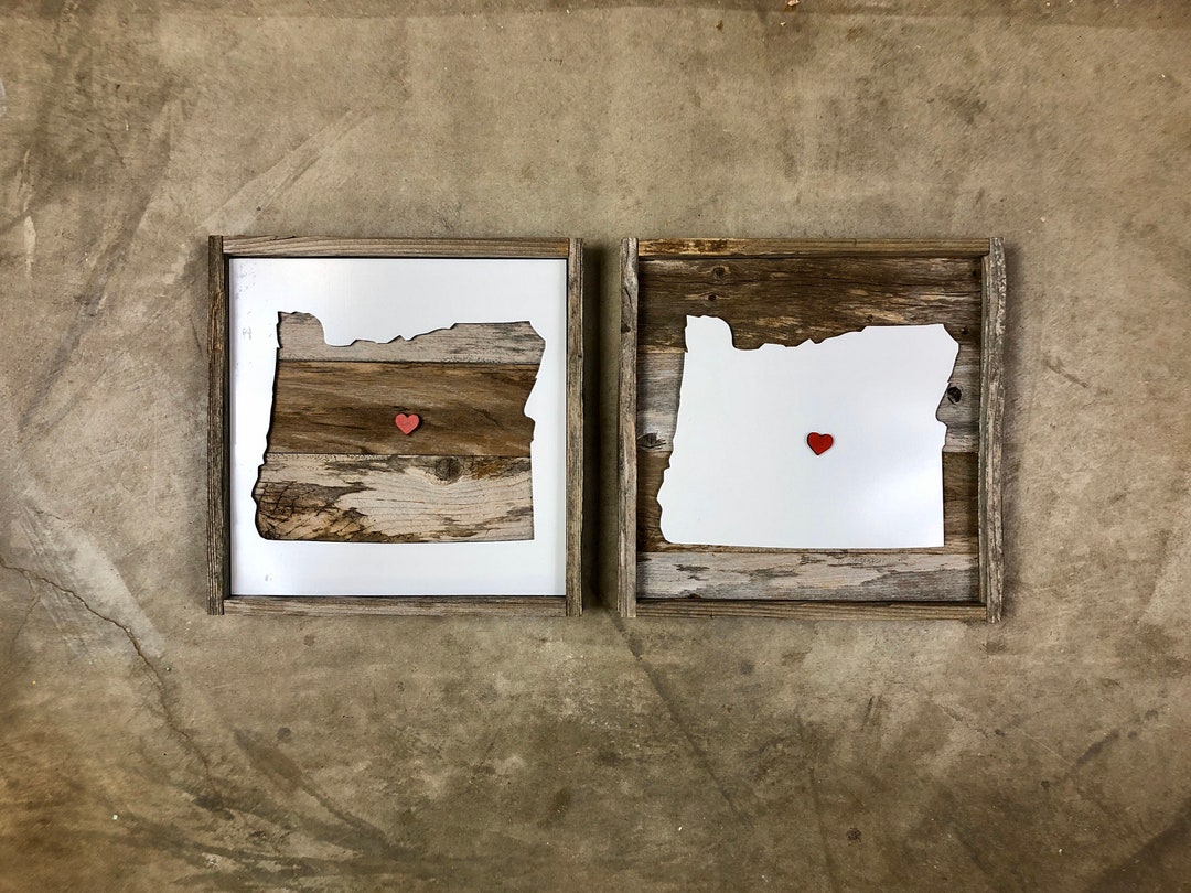 Rustic Oregon State Shape. Reclaimed Wood Wall Art. Oregon Wall Decor ...