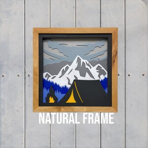 3D Layered Camping Mountain Scene. Laser Cut Art. Mountain Landscape ...