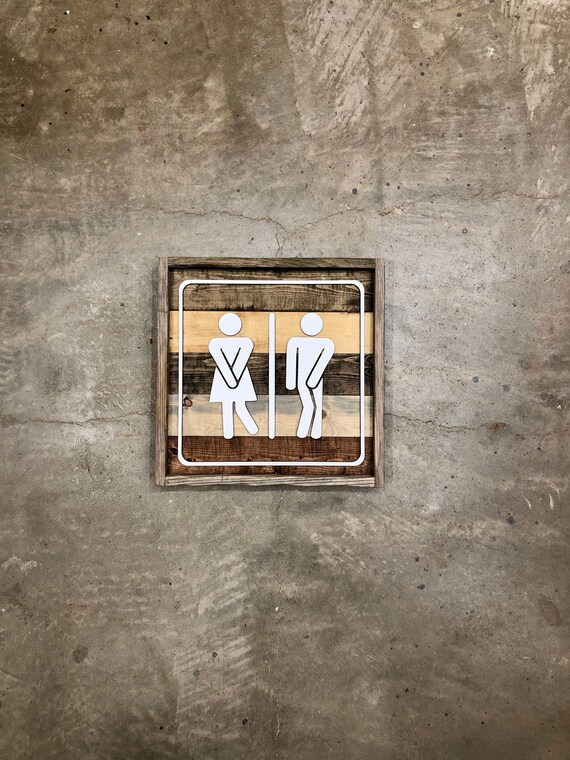 Rustic Humorous Restroom Sign. Parks and Recreational Sign. US | Etsy