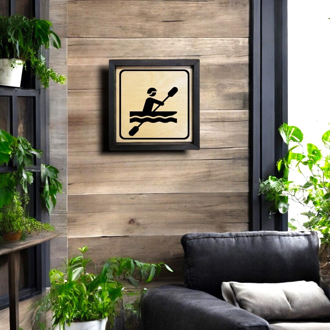 Kayaking Wood Wall Sign, Rustic Wood Art for Kayaking & Outdoor ...