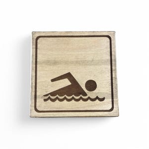Rustic Swimming Sign, Swim Decor - Handcrafted Wooden Shelf Sign or ...