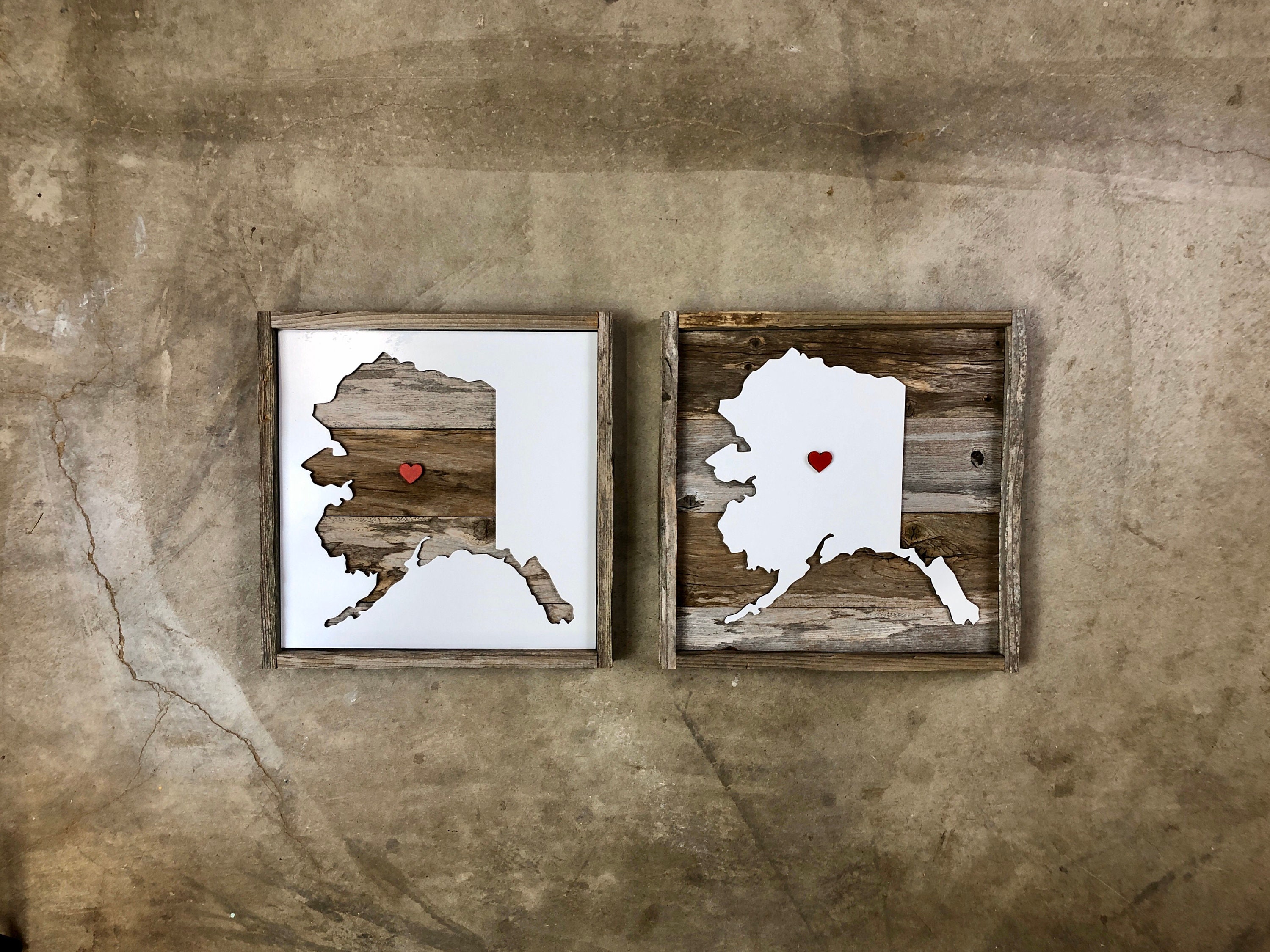 Rustic Alaska State Shape. Reclaimed Wood Wall Art. Alaska | Etsy