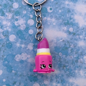 Shopkins Lipstick Figure Up-cycled Keychain - Carry Some A Little ...