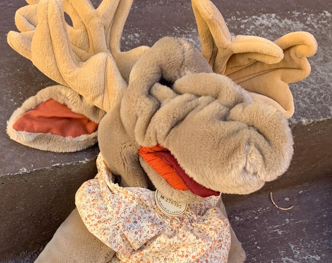 Vintage 1982 Ganzbros Grey Moose Wrinkles TM Moose Hand Puppet 18 ...