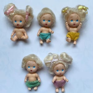 Tyco's Quints Playset Wagon & 5 Blond Hair Blue Eyed Sip and Wet Babies ...