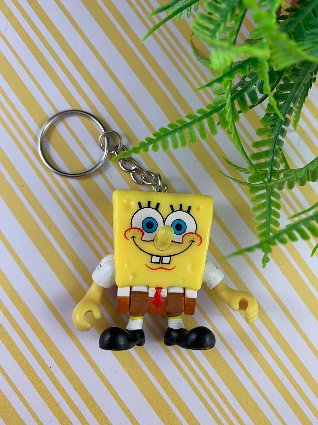 Spongebob Squarepants Upcycled Poseable Toy Keychain - Retro ...