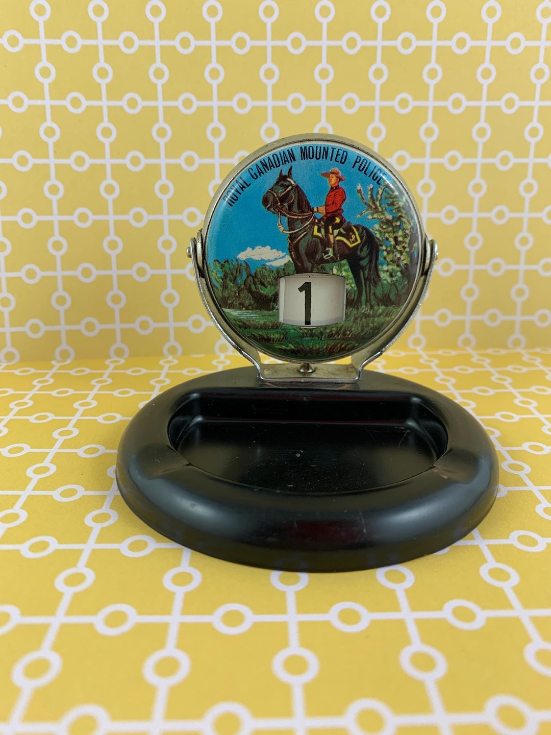 Vintage Flip Calendar Ashtray - RCMP and Banff | Royal Canadian Mounted ...