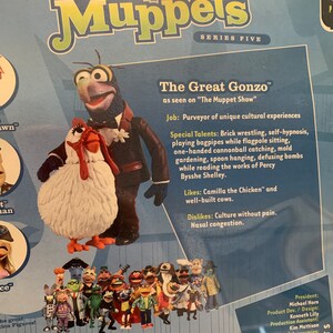 NOS Muppets the Great Gonzo Jim Henson Action Figure With Camilla the ...