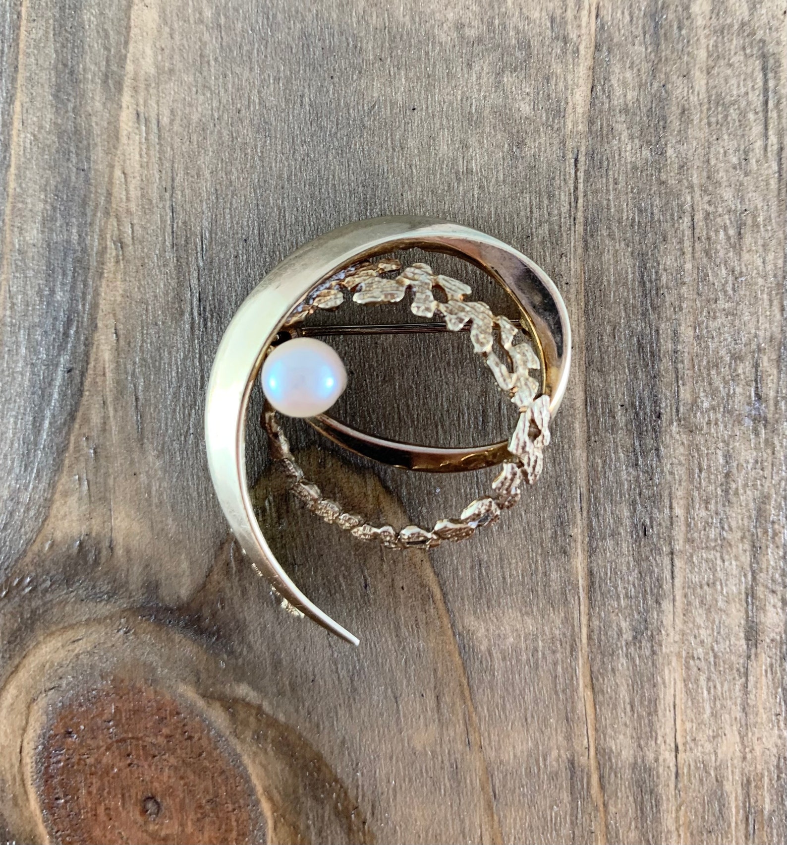 Vintage 8k Yellow Gold Marked 333 Brooch Pin With Pearl Signed G*K Gerb ...