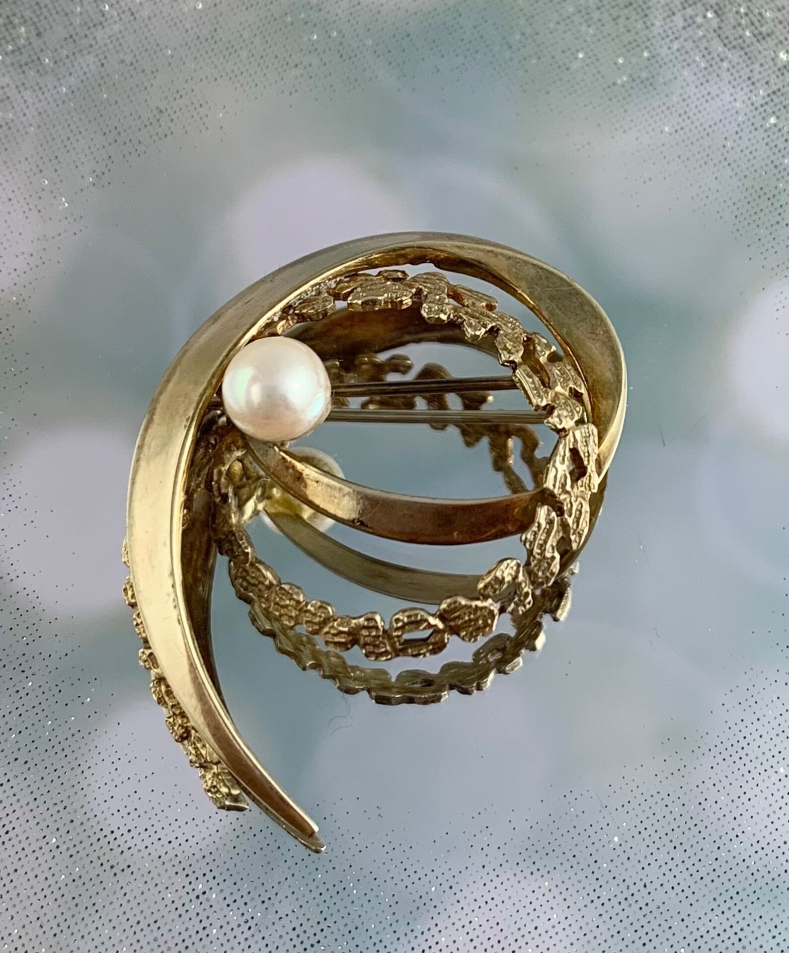 Vintage 8k Yellow Gold Marked 333 Brooch Pin With Pearl Signed G*K Gerb ...