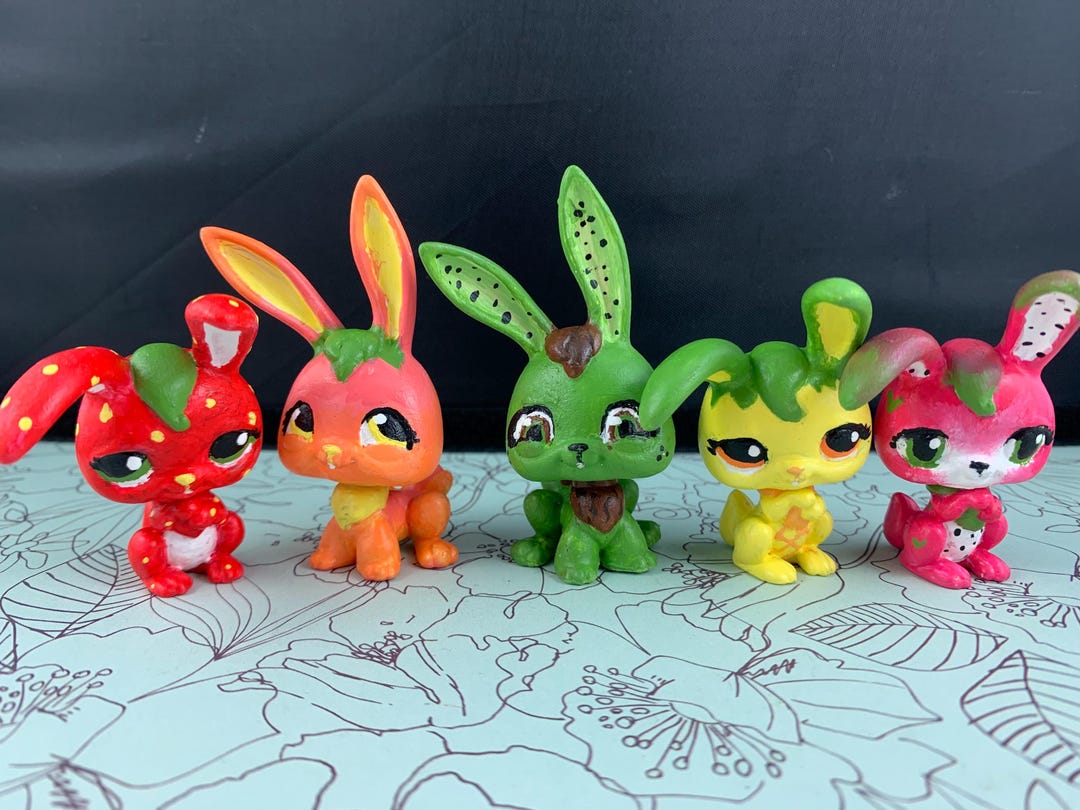 Customized OOAK Littlest Pet Shops - Hand Painted LPS - 5 Fruit Themed ...