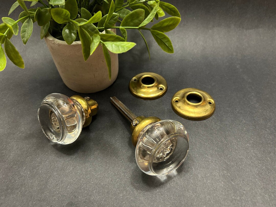 Antique Elegance: Vintage Mercury Silver Glass and Solid Brass Door Knob - Etsy