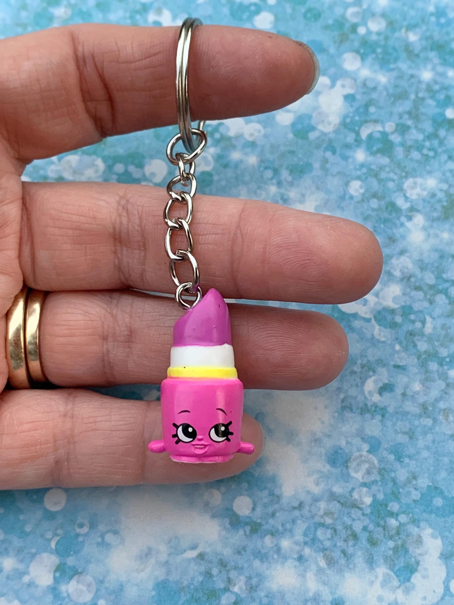 Shopkins Lipstick Figure Up-cycled Keychain - Carry Some A Little ...