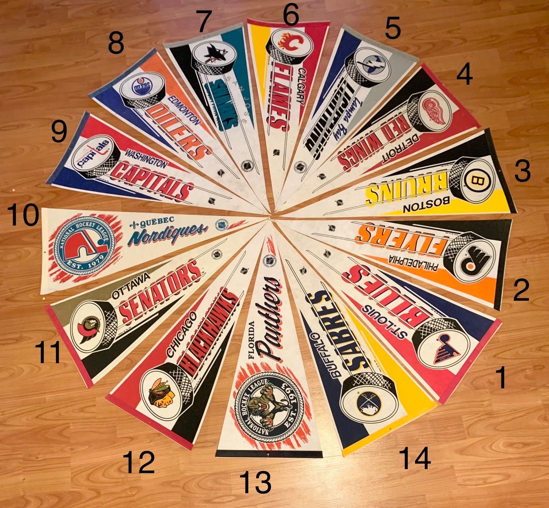 NHL Hockey Sports Memorabilia Full Size Felt Pennant Flags - Your ...