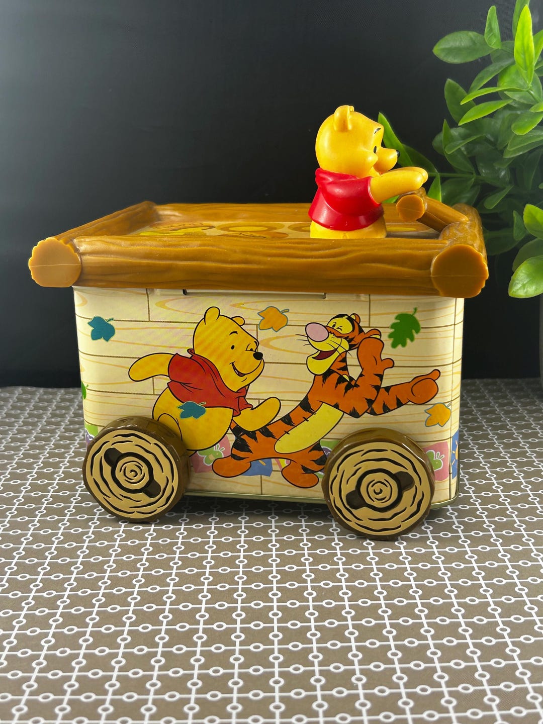 Winnie the Pooh Log-wagon Tin With Pooh Figure — Vintage Collectible - Etsy