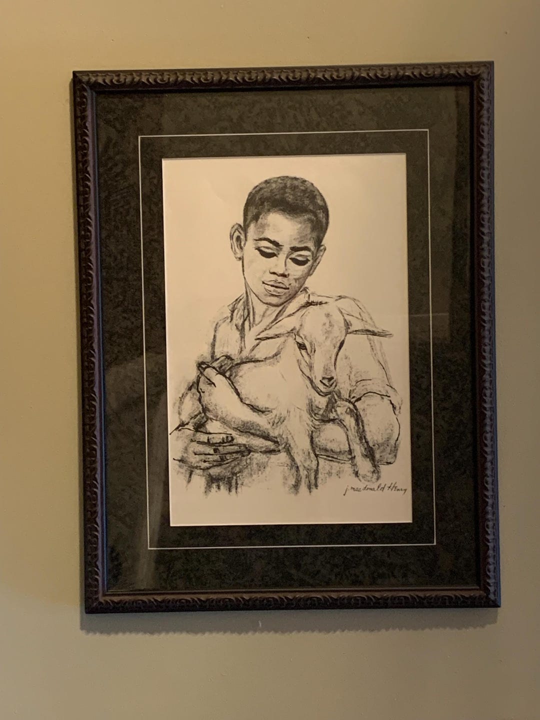 J. Macdonald Henry Signed Charcoal Lithograph Matted and Framed – Faces ...