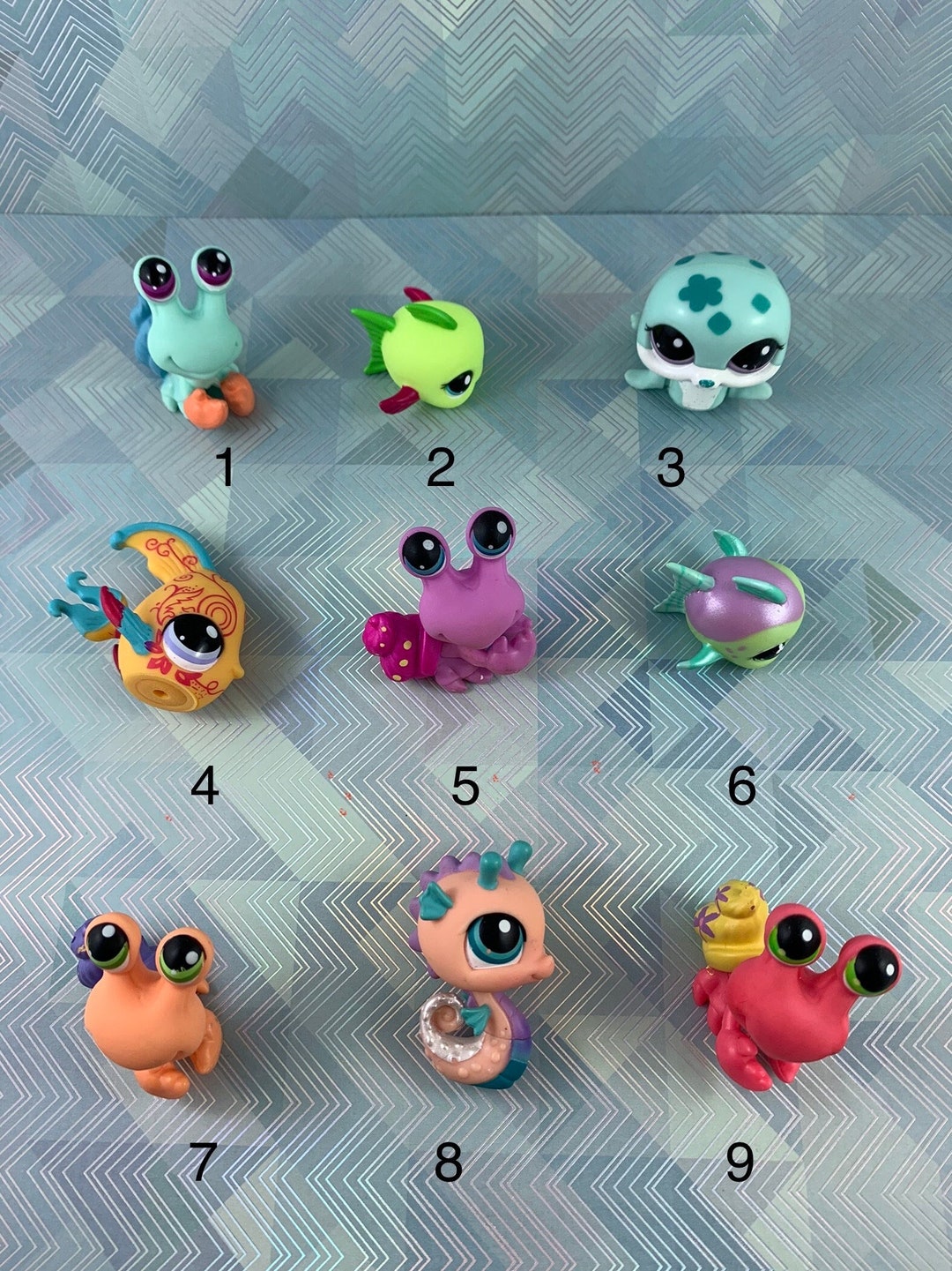 Retired Littlest Pet Shop - Aquatic Animal Collection - Fish, Crab ...