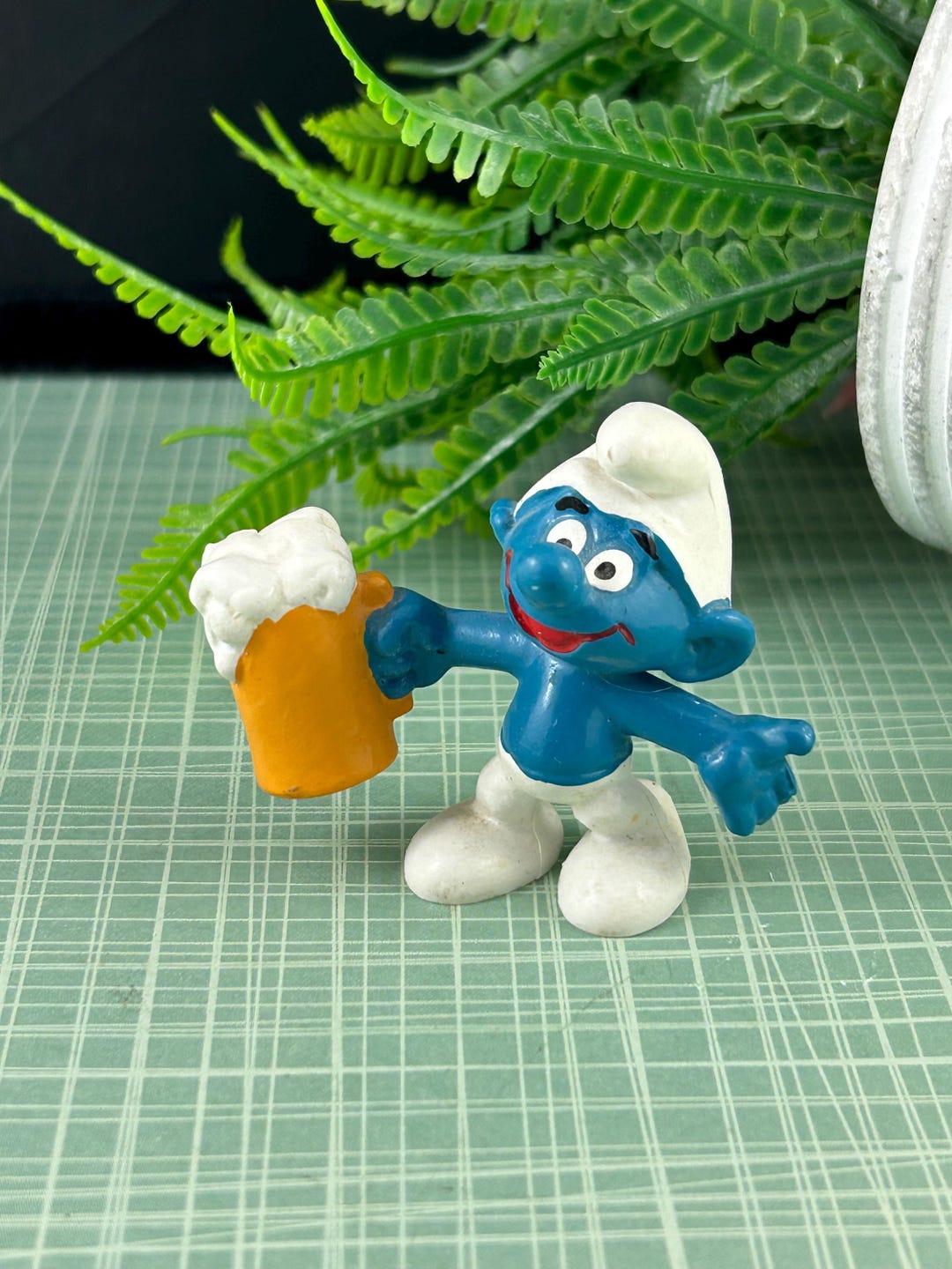 Beer Smurf With Mug Figure 20078 – Vintage 1975 Schleich PVC Smurfs ...