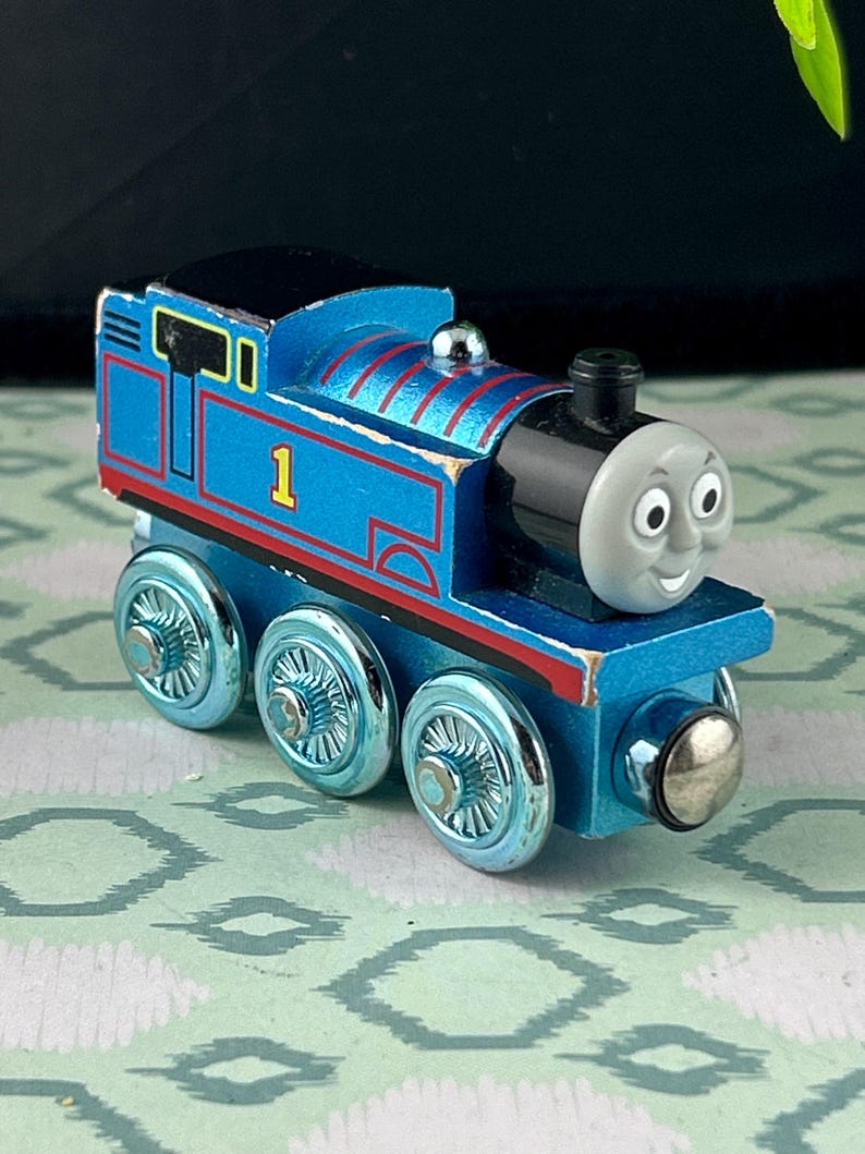 Metallic Blue Thomas Tank Engine Wooden Railway Train – 60th ...