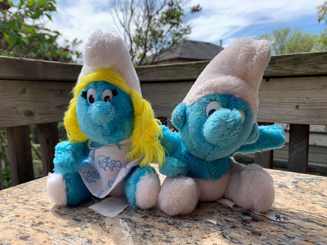 1980s Smurf & 1981 Smurfette Plush Dolls – Peyo Wallace Berrie Ganz ...