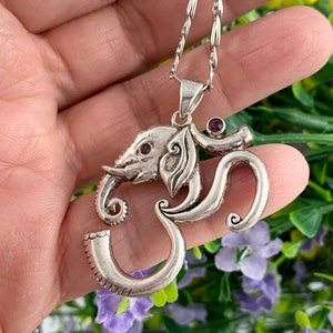 Sterling Silver Om Ganesha Pendant and Necklace - Etsy