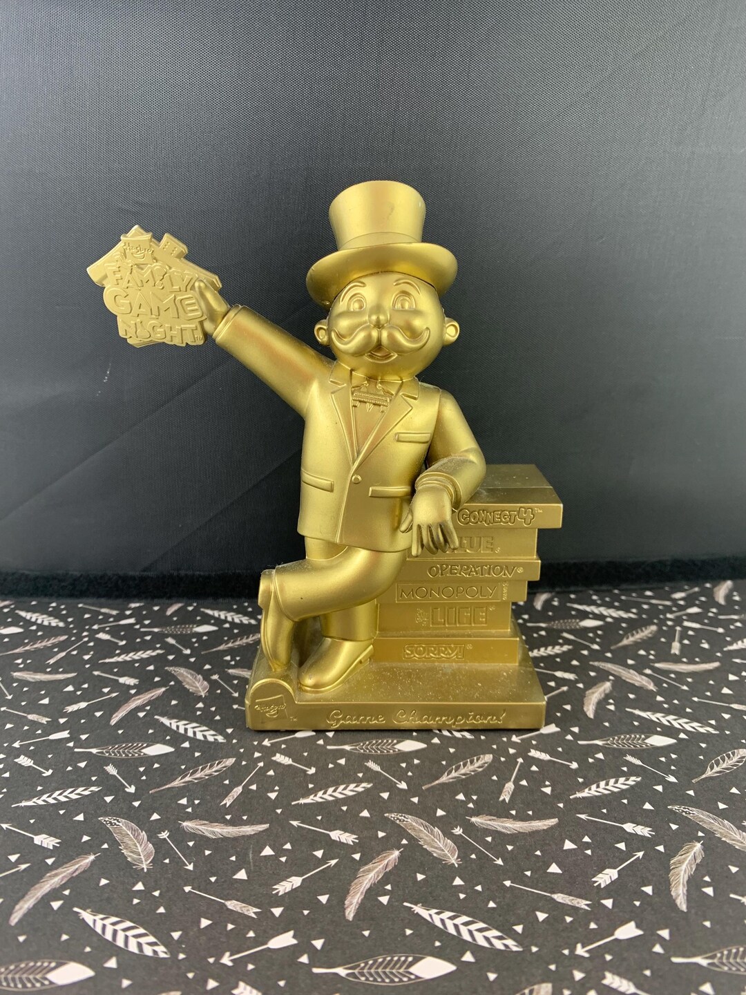 Hasbro Game Night Trophy – Gold Monopoly Trophy – Board Game Winner ...