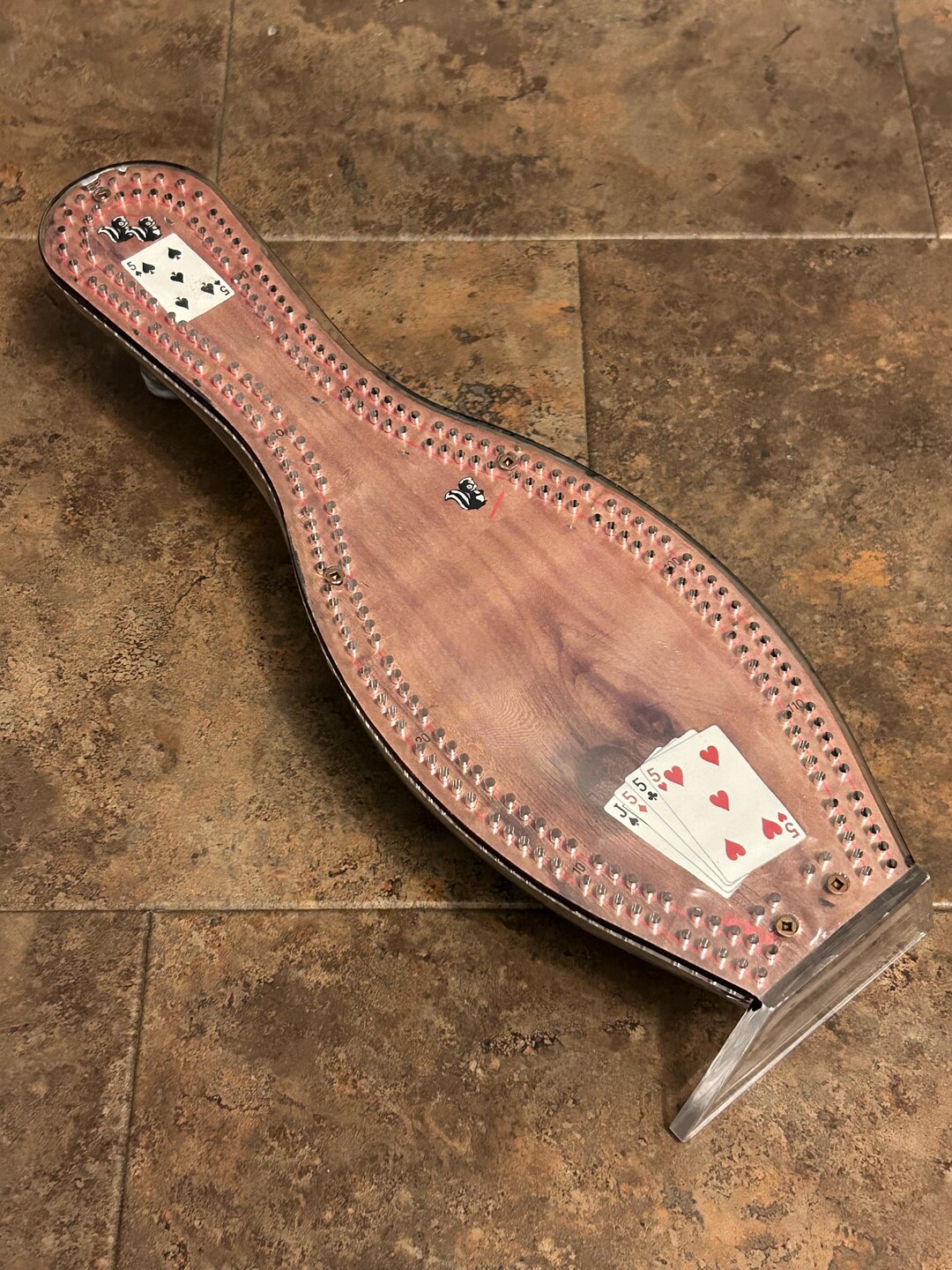 Vintage Cribbage Board | Bowling Pin Cribbage Board With Rose, Ten Pin ...