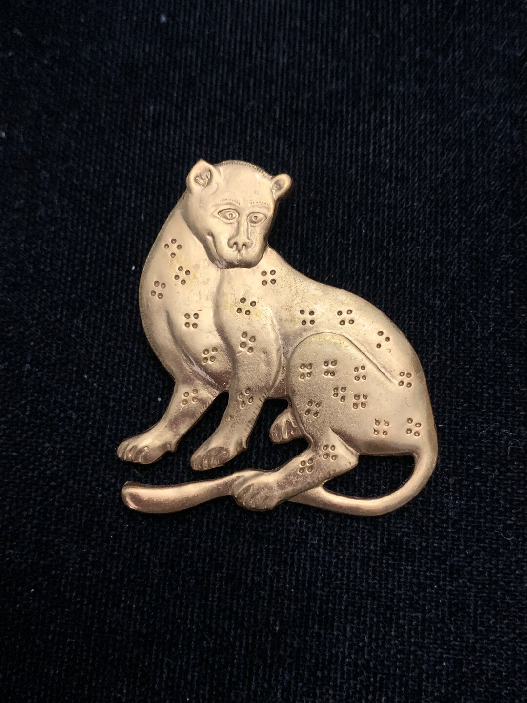 Vintage 1985 MMA Metropolitan Museum of Art Leopard Satin Gold Tone ...