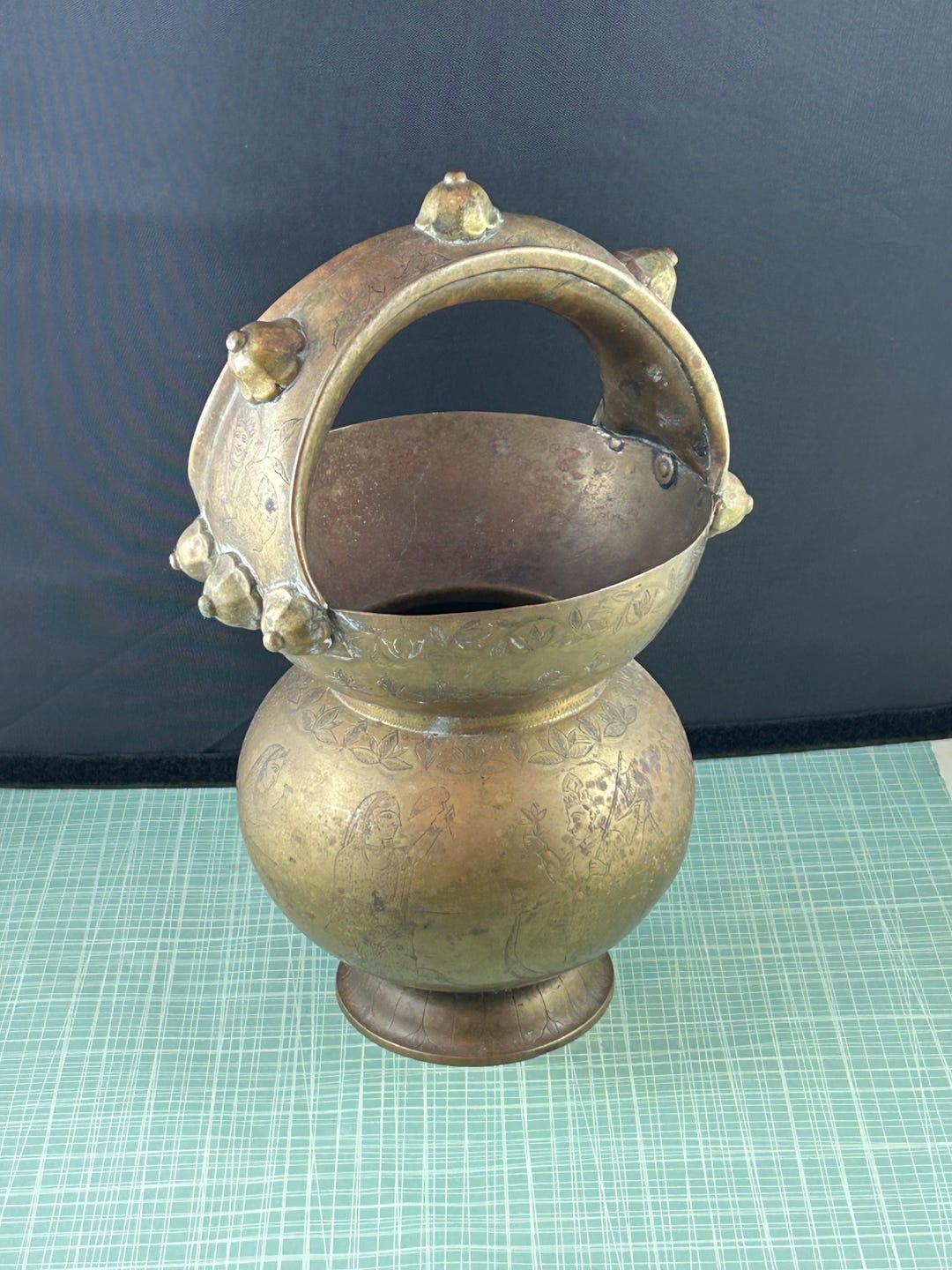 Rare Antique Handcrafted Brass Hindu Kamandalam | Holy Water Pot ...
