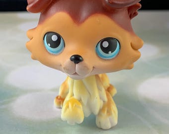 VTG RARE Authentic Littlest Pet Shop LPS #67 Grey Collie Dog, Blue Eyes ...