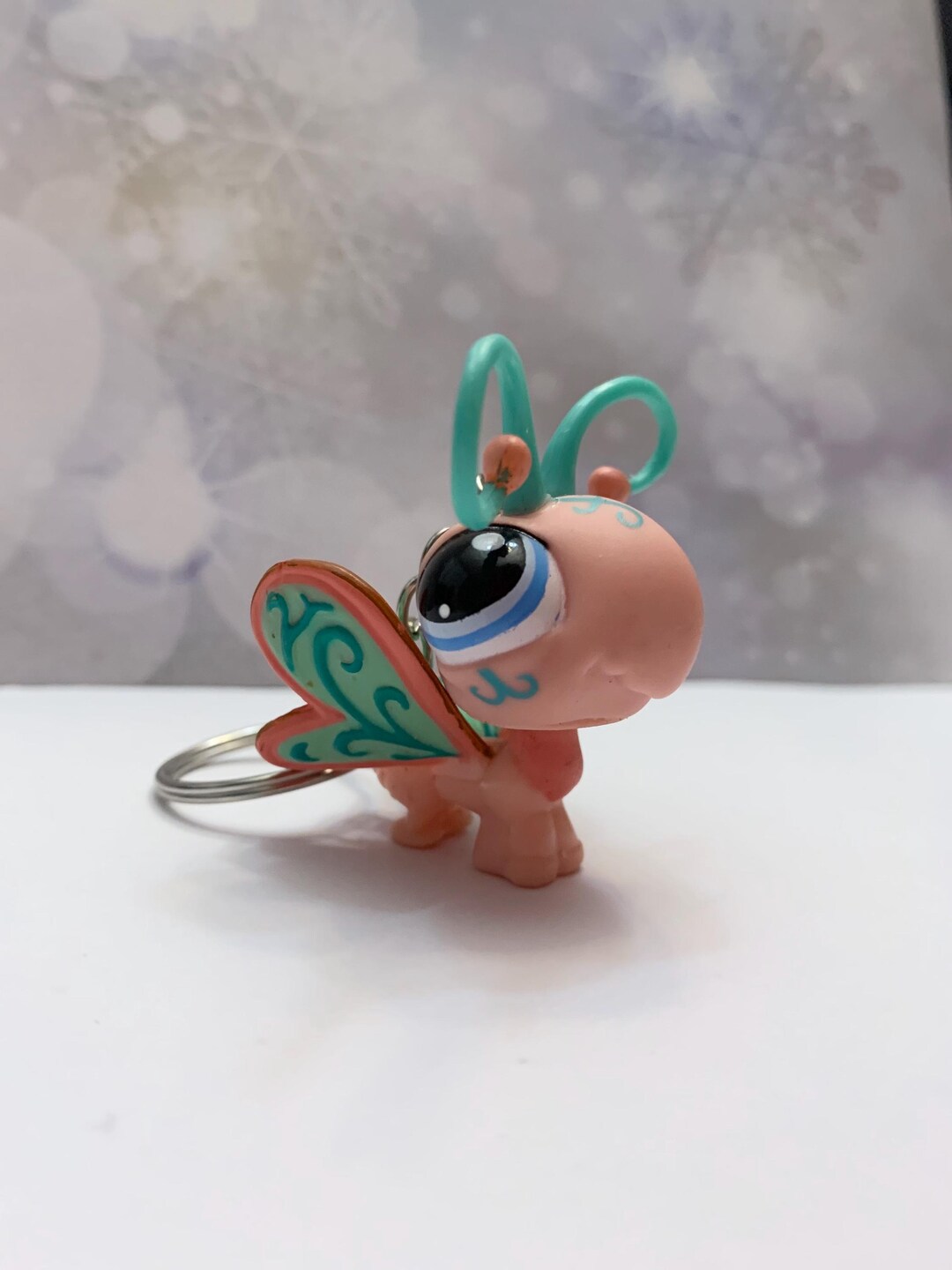 Vintage Littlest Pet Shop Butterfly Figure Up-cycled Keychain - Carry ...