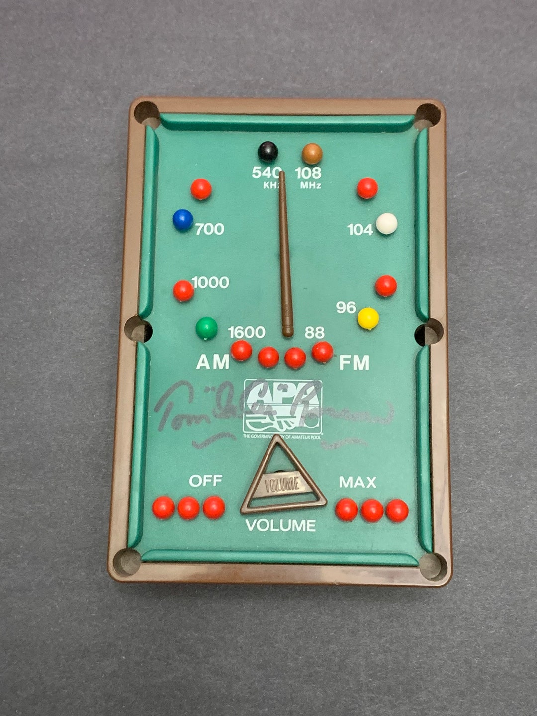 Novelty Pool Table Billiards AM FM Radio - Signed Tom "dr. Cue" Rossman ...
